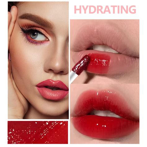 4 Colors Lip Tint Stain Set, Velvet Lip Tint & Watery lip stain for ...