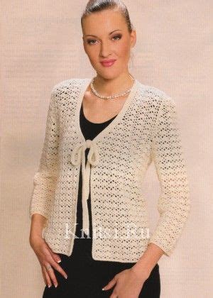 Жакет на завязках. Вязание для женщин / Жакеты / Крючком | Free pattern ...