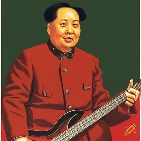 Portrait of mao zedong with a guitar on Craiyon