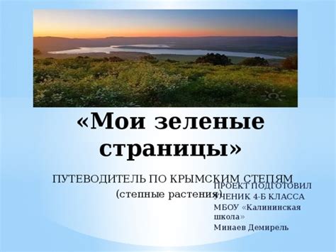 Проект "Мои зелёные страницы" 4 класс