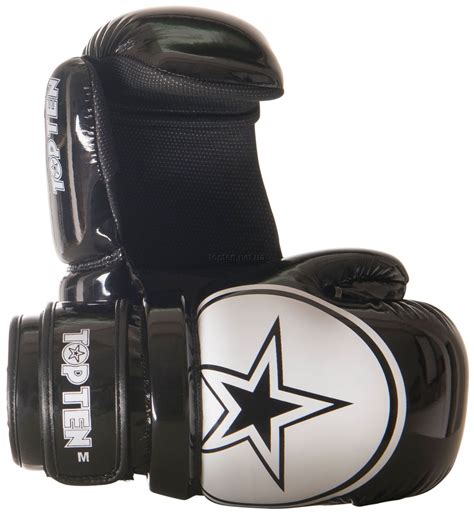 Перчатки Открытые TOP TEN Pointfighter "Glossy Block Star"