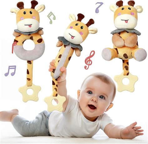 TUMAMA Baby Rattles 0-6 Months, 3Pcs Infant Boy Toys Rattles for Babies ...