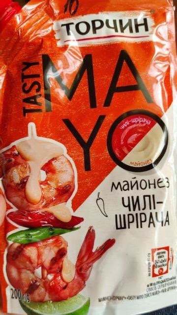 майонез чили-шрирача Tasty Mayo Торчин - калорийность, пищевая ценность ...
