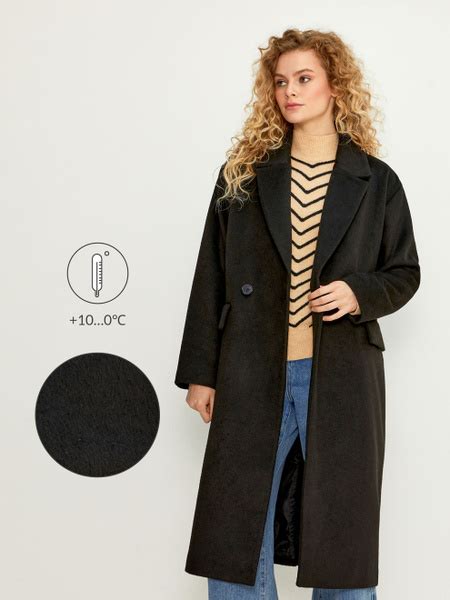 Пальто Concept Club, Демисезон, размер 42, цвет черный, Текстиль ...