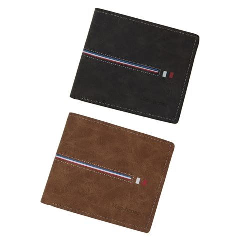 MENBENSE แฟชั่นสั้นหลายบัตรกระเป๋าสตางค์เคลือบแบบสบาย ๆ (สีน้ำตาลอ่อน)