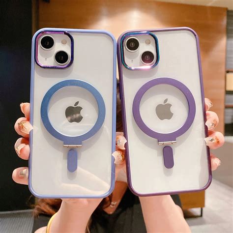 Magsafe Mag güvenli iPhone için tutucu kılıf standı 14 artı 13 Pro Max ...