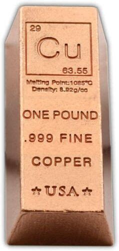 1 lb Copper Ingot .999 Fine Copper 16 oz copper bar Bullion | eBay.de