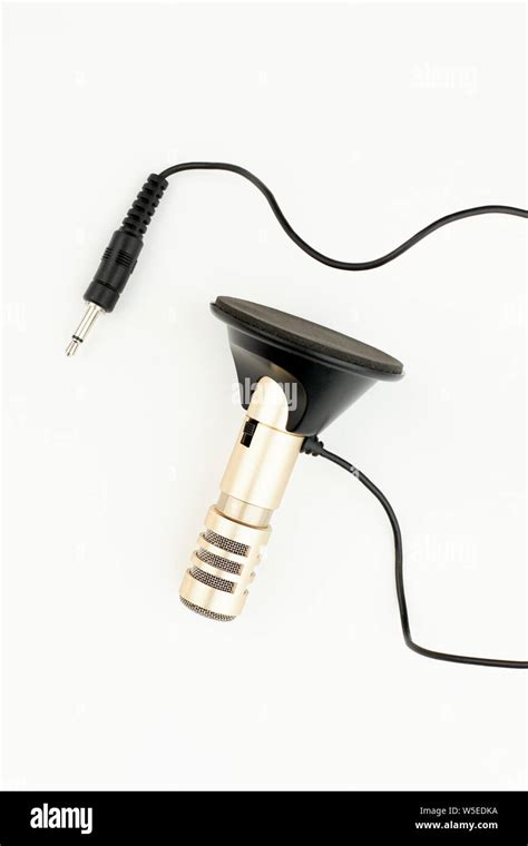 Mini microphone with jack plug and cable Stock Photo - Alamy
