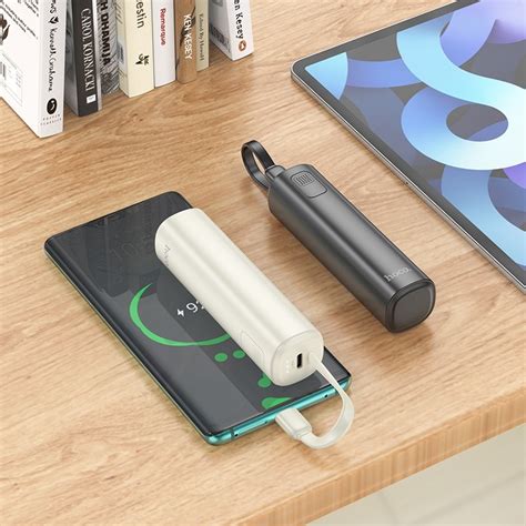hoco J113 Energy-bar Power Bank with Type-C Cable Output 5000mAh (Black ...
