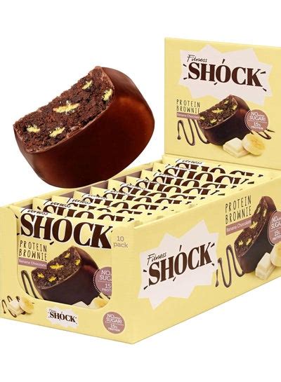 Fitness Shock Protein Brownie Banana Chocolate Flavor 50g Pack of 10 ...
