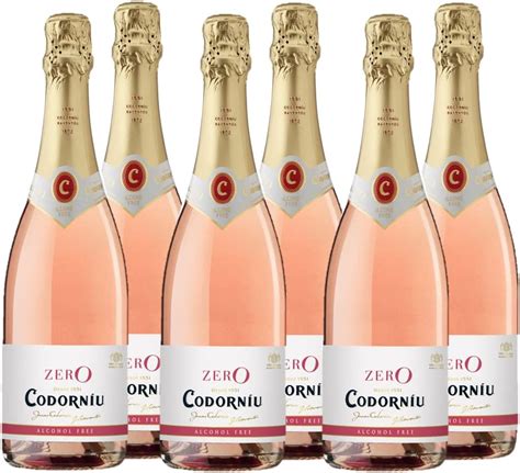 Codorníu Zero Rosé - Espumoso sin alcohol rosado, pack 6 botellas, 75cl ...