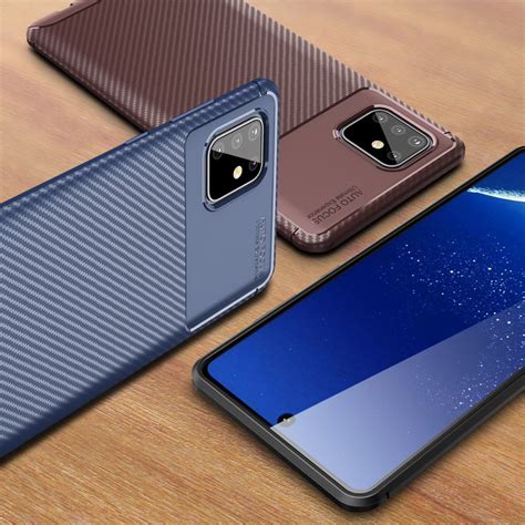 Samsung Galaxy Note 10 Lite Siliconen Carbon Hoesje Zwart | GSMpunt.nl