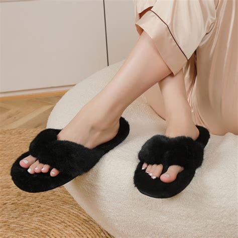 Fluffy Flip Flop Slippers | Fur Lined Flip Flops-Dream Pairs