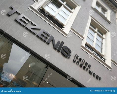 Tezenis store signage editorial stock photo. Image of lingerie - 114132278