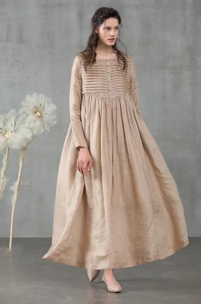 Linennaive | Linen maxi dress, Pleated dress, Womens linen clothing