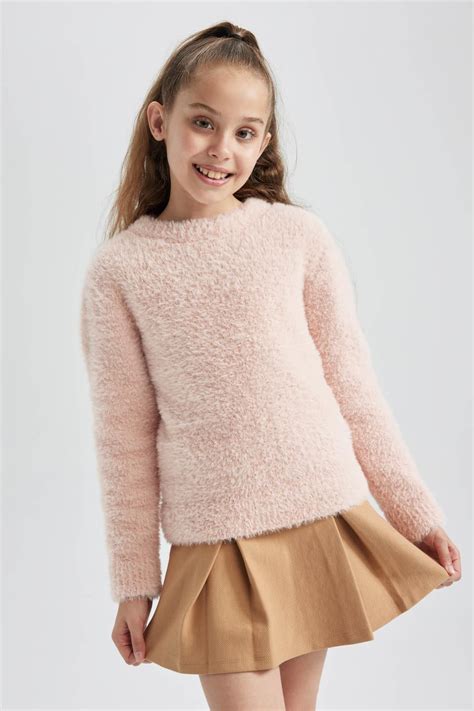 DEFACTO Girls Regular Fit Crew Neck Knitwear Sweater