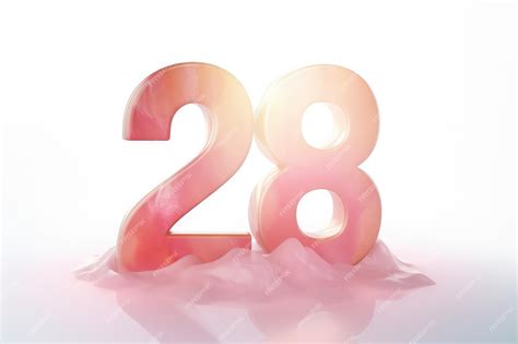 Premium Photo | Number 28 On White Background