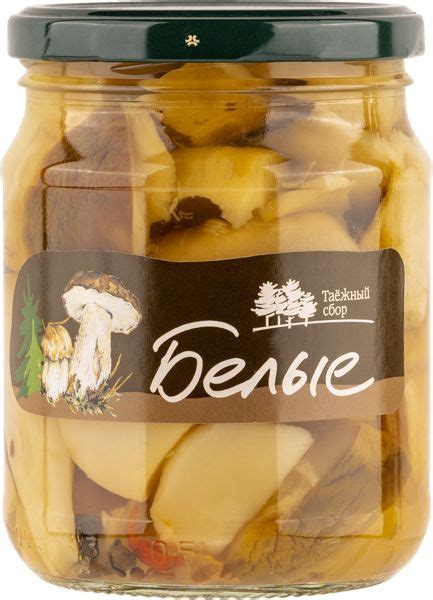 Белые грибы маринованные Таежный сбор белые резаные Тайга-Продукт с/б ...