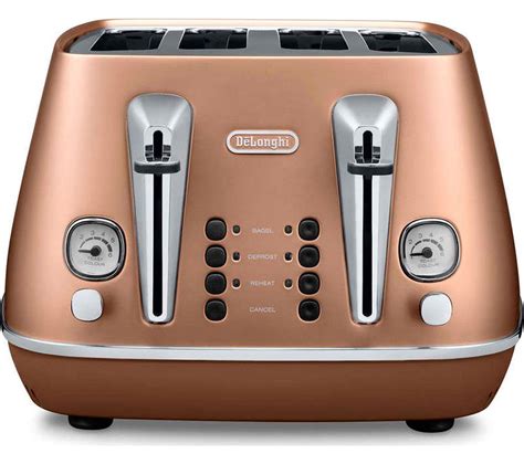 DELONGHI Distinta CTI4003.CP 4-Slice Toaster - Copper - Review Electronics