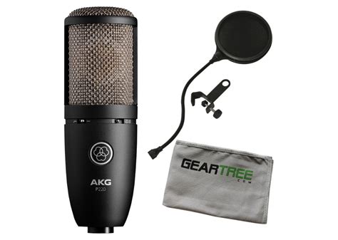 AKG P220 Studio Large Diaphragm Condenser Microphone w/ cleaning cloth ...