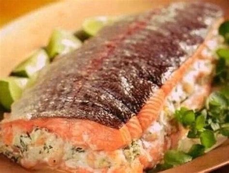 Горбуша, фаршированная сыром и грибами.🍴 🍃 🐟 Горбуша, фаршированная ...