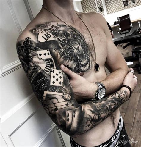 Czarno-biały rękaw w wykonaniu Bjarke Andersena | Tatuaje cartas ...
