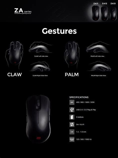 Buy Zowie ZA12 Gaming Mouse [ZOWIE-ZA12] | PC Case Gear Australia