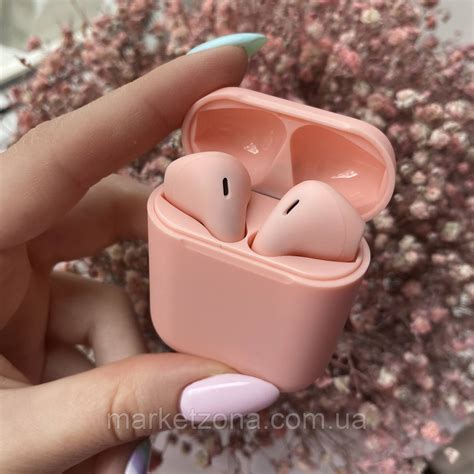 Беспроводные Блютуз Наушники Inpods 12 Матовые I12 Tws Розовые для ...