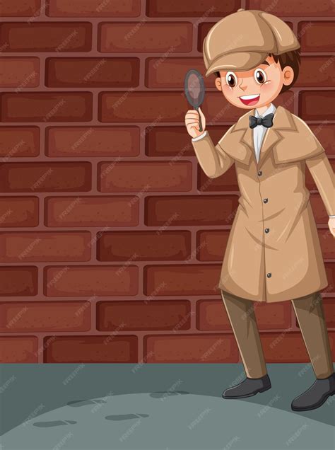 Детектив в коричневом пальто | Бесплатно векторы