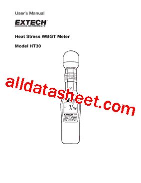 HT30 Datasheet(PDF) - Extech Instruments Corporation.
