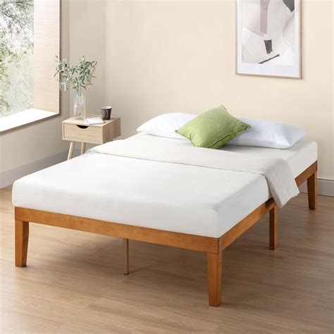 Amazon.com: Crown Comfort 16 Inch Classic Solid Wood Platform Bed Frame ...