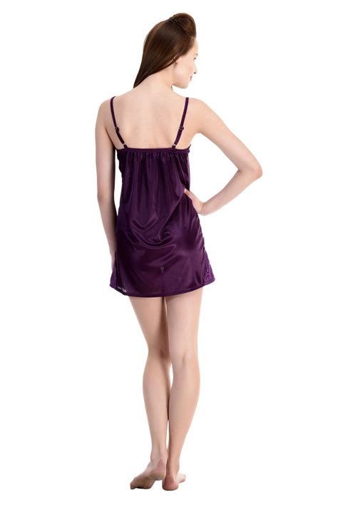 Buy CLAURA Purple Satin Plain Babydolls Online @ ₹299 from ShopClues