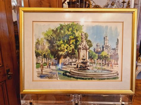 AQUATELL GEMÄLDE VON MADRID, SIGNIERT | Kaufen auf Ricardo