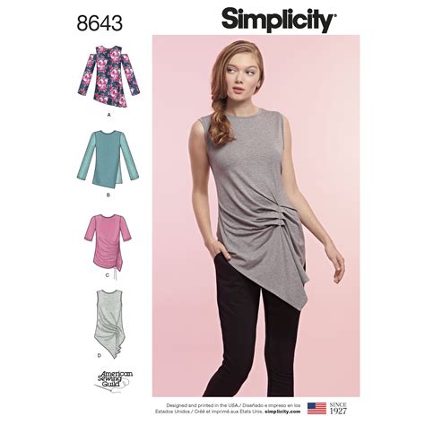 Simplicity 8643 Misses' Knit Tops