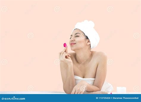 Portrait Beautiful Woman Perfect Skin Clean Fresh. Beauty Stock Photo ...