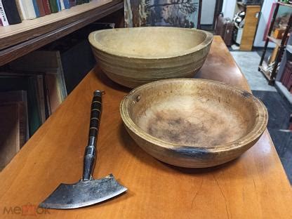 С рубля. Старинная деревянная крынка, миска, корыто для рубки капусты ...