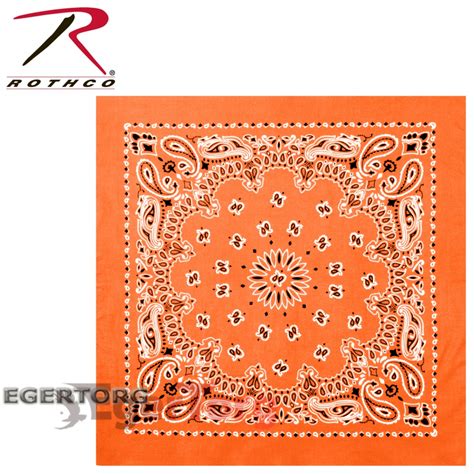 БАНДАНА БОЛЬШАЯ ОРАНЖЕВАЯ С ОРНАМЕНТОМ 4349 ORANGE купить
