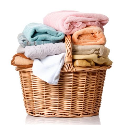 Premium Photo | Clean clothes and Wicker basket with clean laundry ...