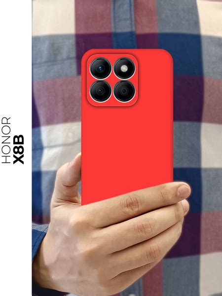 Силиконовый чехол на Honor X8b матовый красный - купить с доставкой по ...