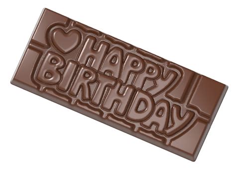 CW12010 Поликарбонатная форма для шоколада Плитка Happy Birthday 118 х ...