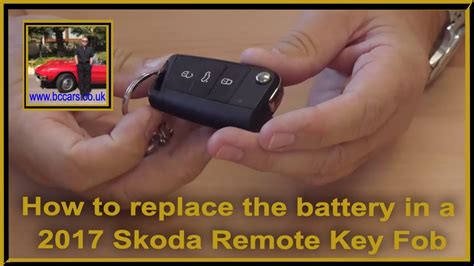 How to replace the battery in a 2017 Skoda Remote Key Fob - YouTube
