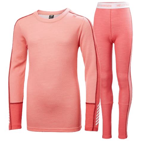 Detský termo set Helly Hansen JR Lifa Merino Midweight Sunset Pink ...