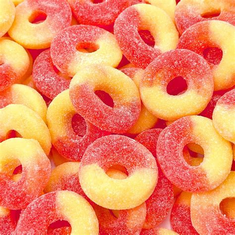 Sour and Sweet Peach Rings Gummy Candy - 2 Pound Bag - Walmart.com