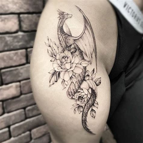 Tattoo • Тату дракон для девушек