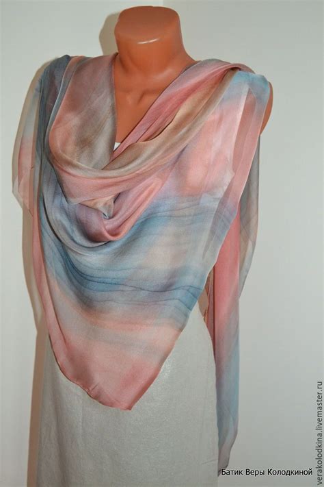 Платок шёлковый 'Весенний нежный' | Hand painted silk scarf, Silk scarf ...