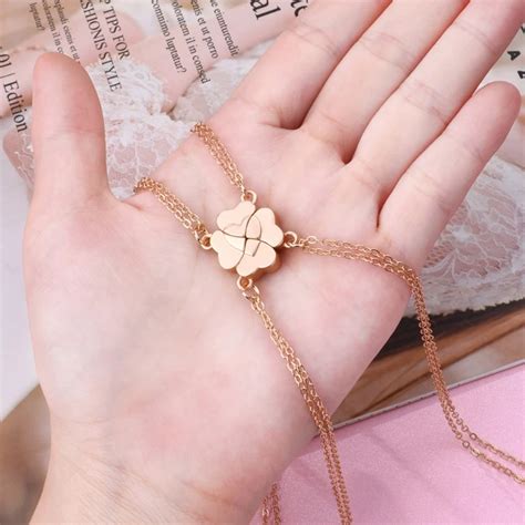 4 шт., цепочка с подвеской в виде четырехлистного клевера | AliExpress