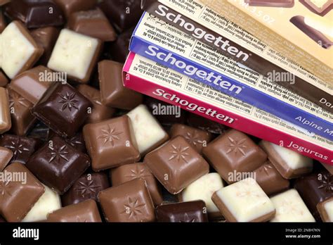 KYIV, UKRAINE - MAY 4, 2022 Schogetten chocolate. Chocolate goods ...