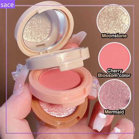 HUDAVIOJI 3 In 1 Matte Highlighter Palette Pearly Blush Shiny Eyeshadow ...