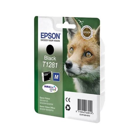 epson singlepack black t1281 durabrite ultra ink c13t12814011 epson ...