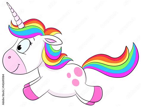 Konturgeschnittene Aufkleber Niedliches Einhorn Vektor-Illustration ...